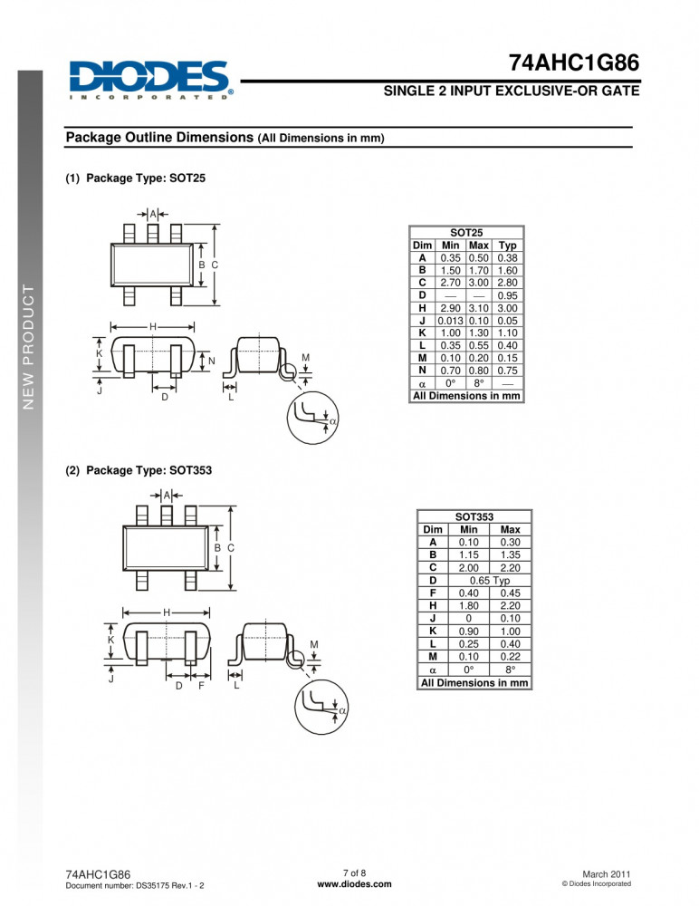 74AHC1G86W5-7 datasheet page 7