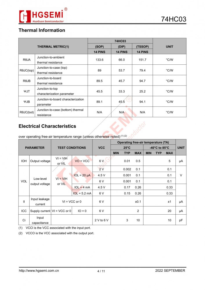 74HC03M/TR datasheet page 4