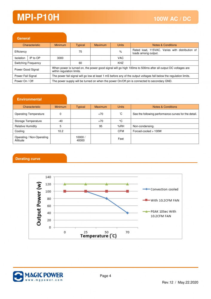 MPI-P10H specification, page 4