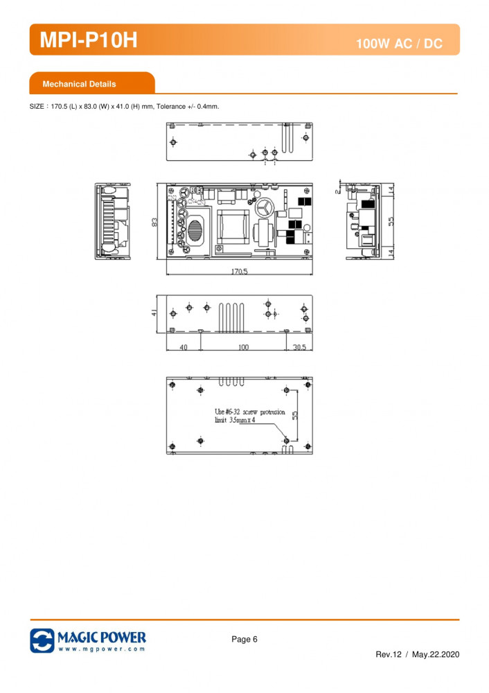 MPI-P10H specification, page 6