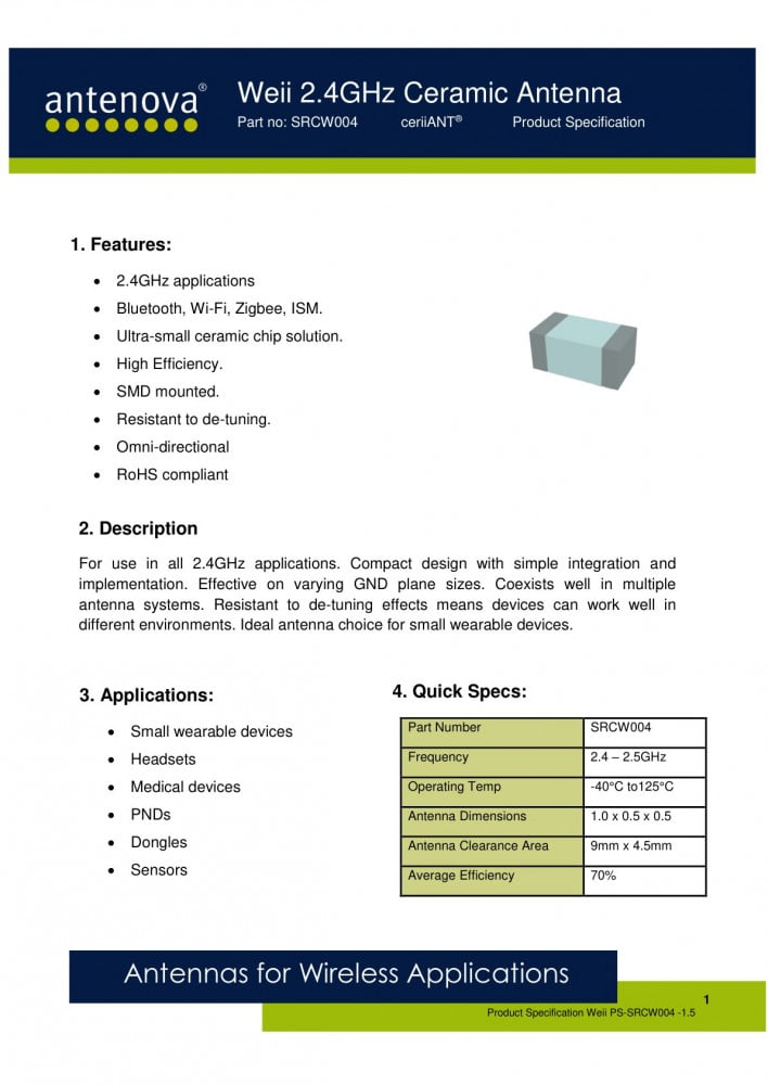 SRCW004 datasheet page 1