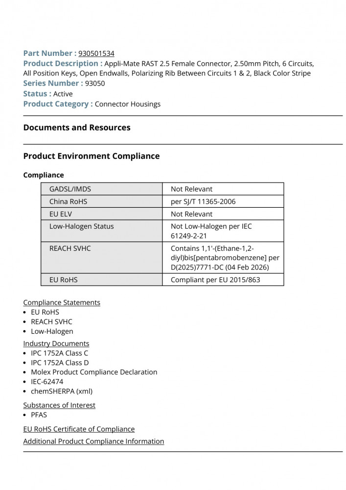 930501534 technical document preview, page 1