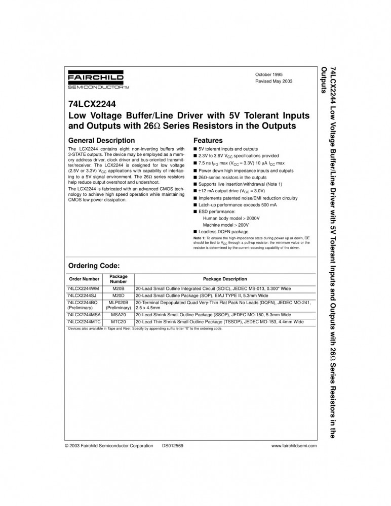 74LCX2244 datasheet page 3