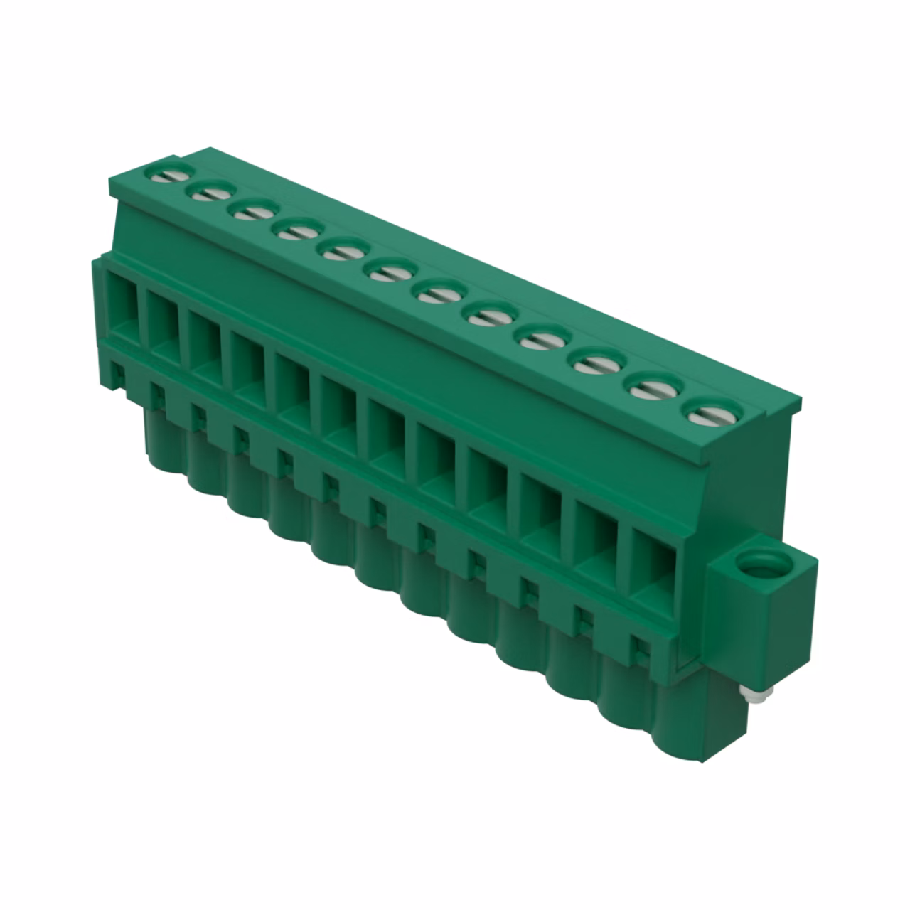 5.00mm Pitch Eurostyle Vertical Plug, with Retention Screws, Rear Wire Entry, Green Housing, Gold (Au) Plated, 12 Circuits for sale
