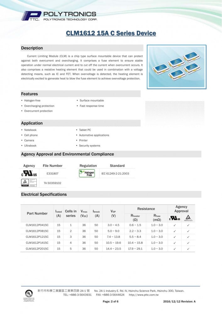 CLM1612P1215C datasheet page 2