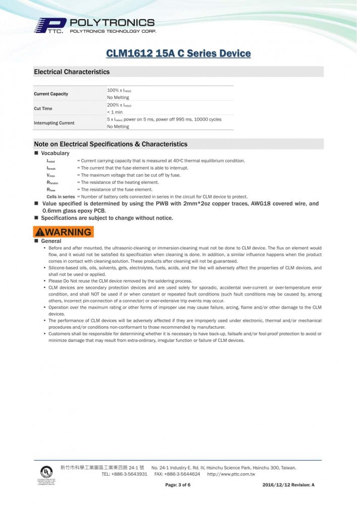 CLM1612P1215C datasheet page 3