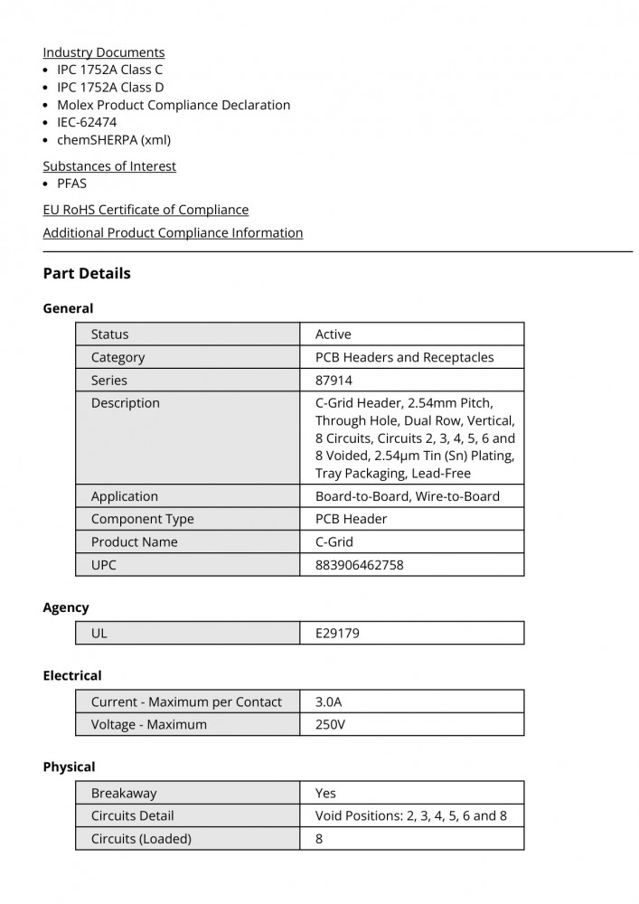 MOLEX 879140807 technical document image, page 2