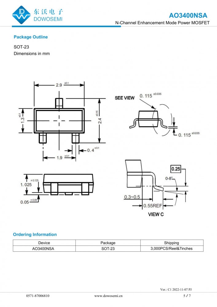 AO3400NSA datasheet page 5