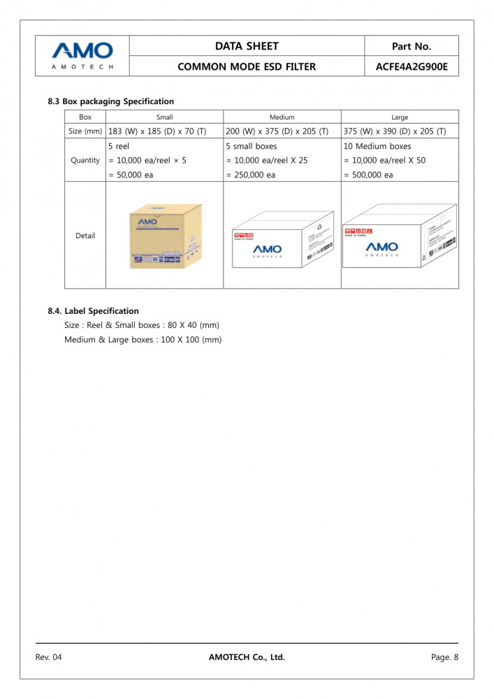 ACFE4A2G900E datasheet page 8