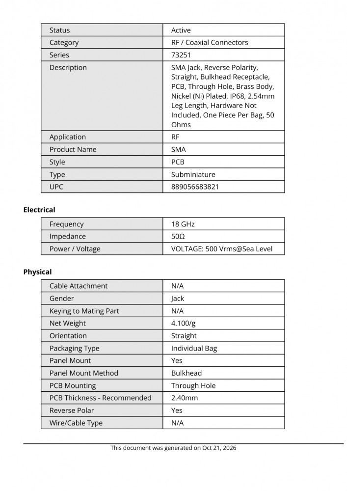 MOLEX 732519610 technical document image, page 2