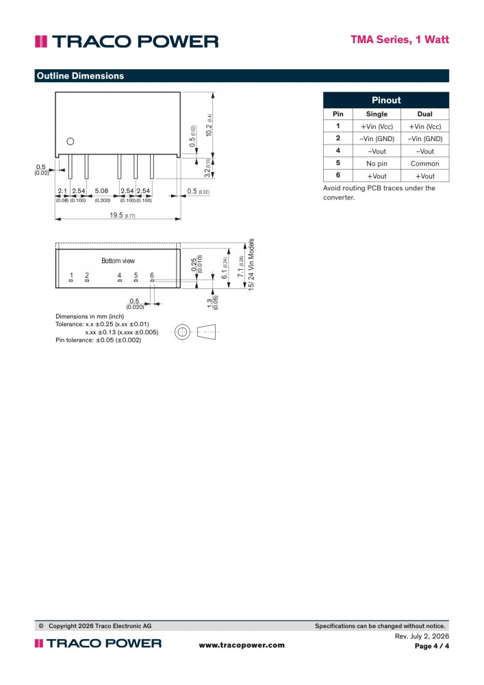 TMA series technical document, page 4
