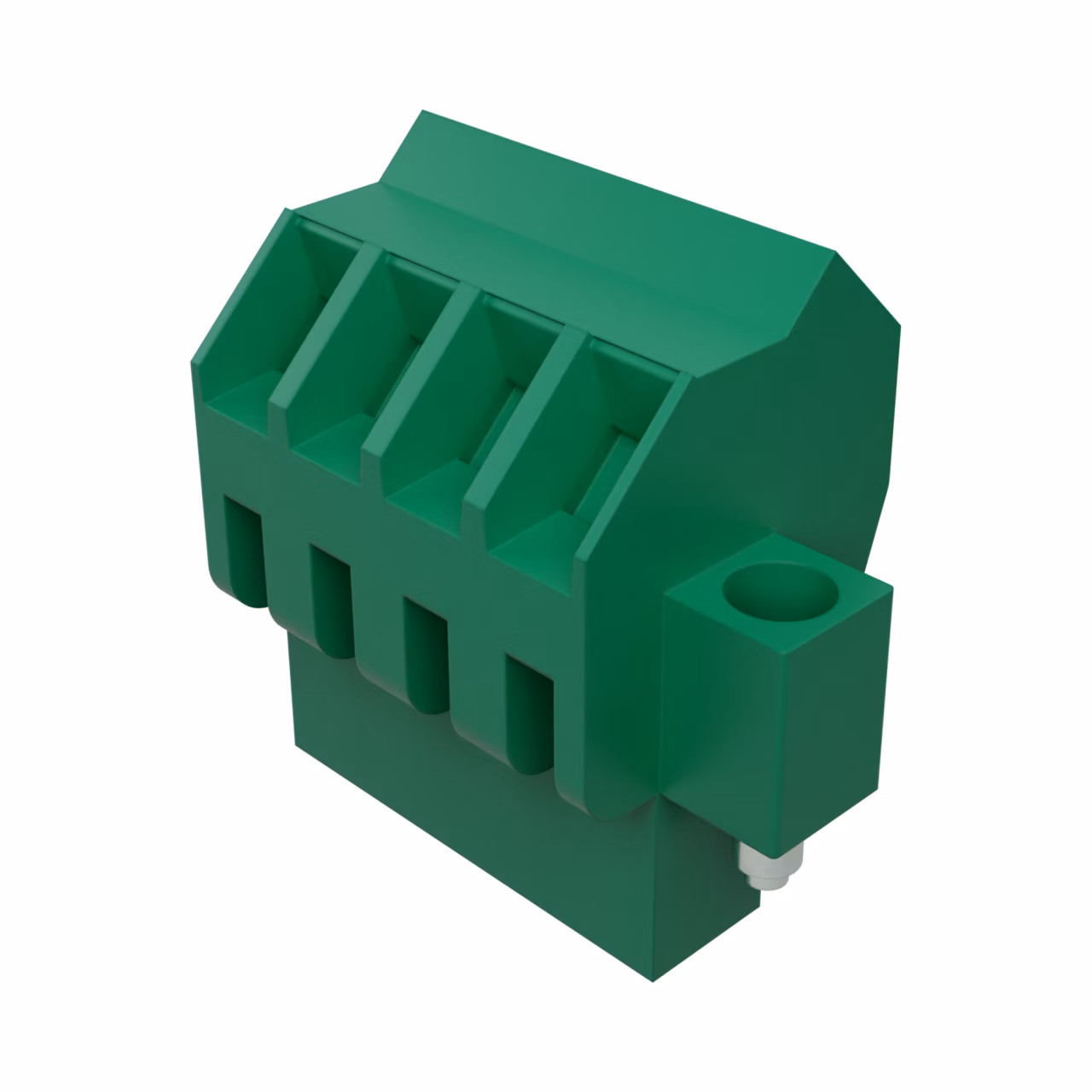 5.08mm Pitch Eurostyle 45° Wire Entry Plug, with Mounting Ends, 4 Circuits, Green for sale