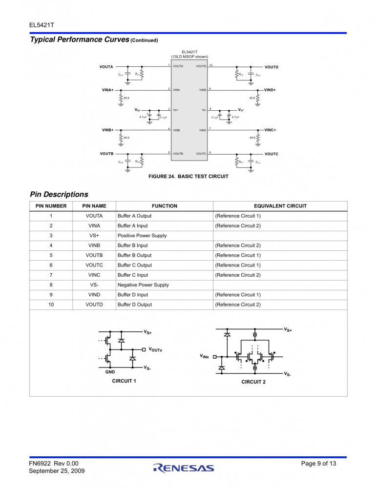 EL5421T datasheet page 9