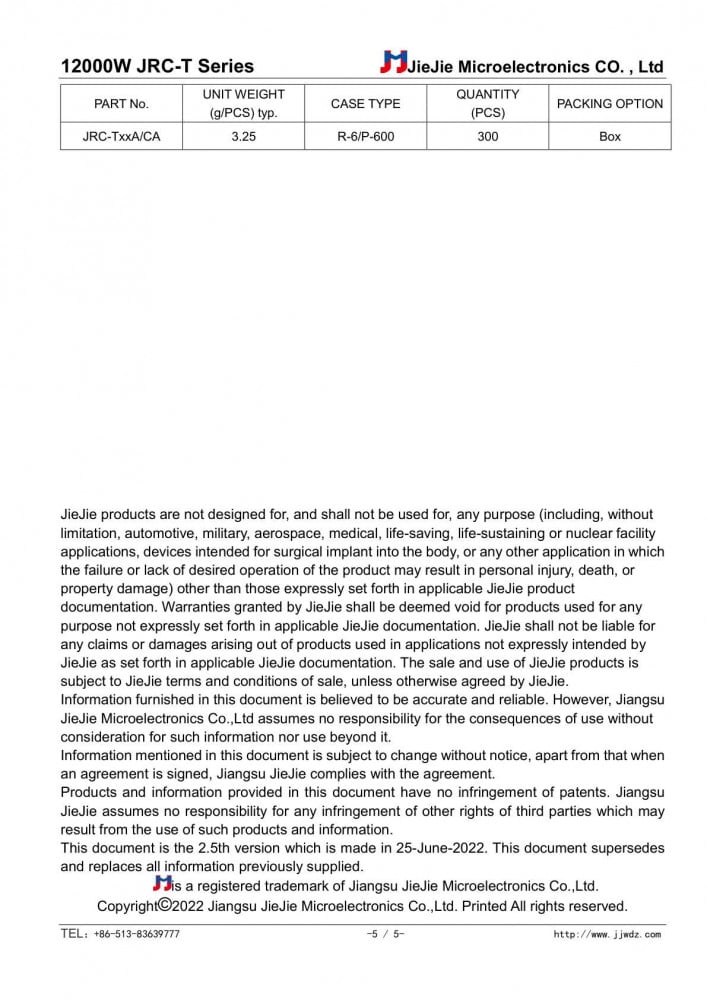 JRC-T36A datasheet page 5