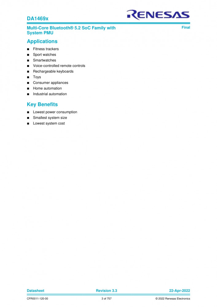 DA1469x datasheet page 3