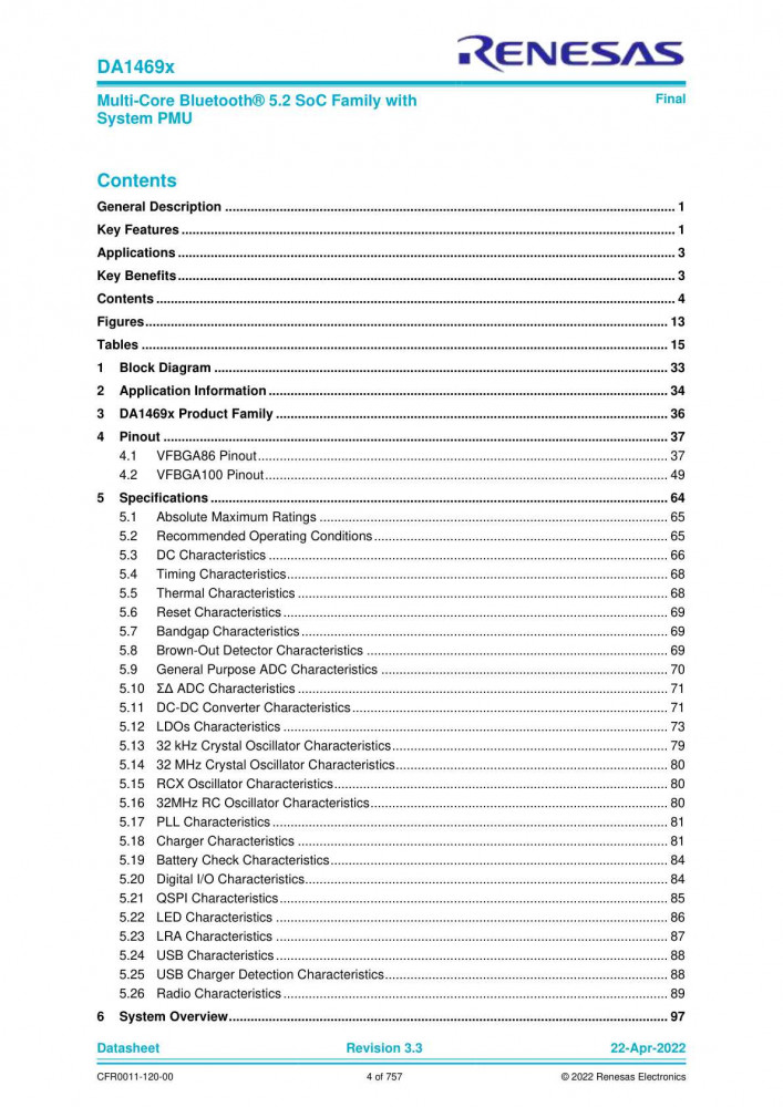 DA1469x datasheet page 4