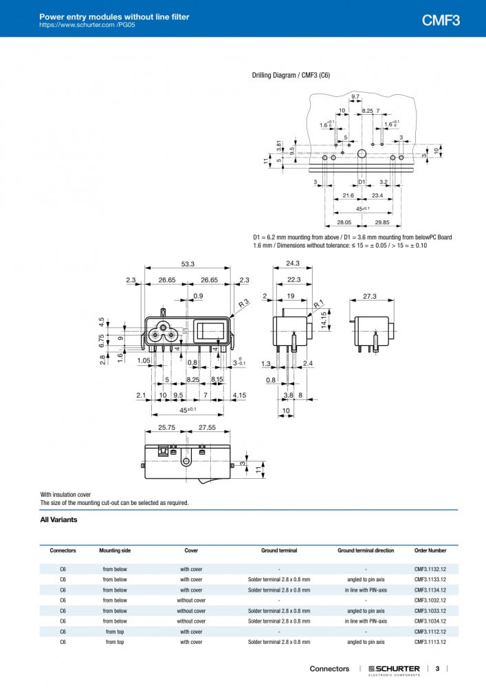 SCHURTER CMF3 technical document page 3
