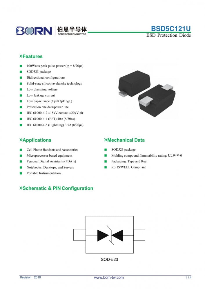 BSD5C121U datasheet page 1