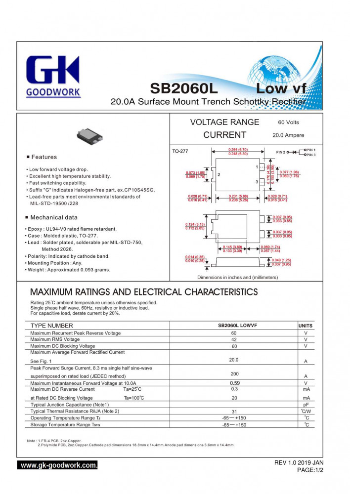 GOODWORK SB2060L datasheet page 1