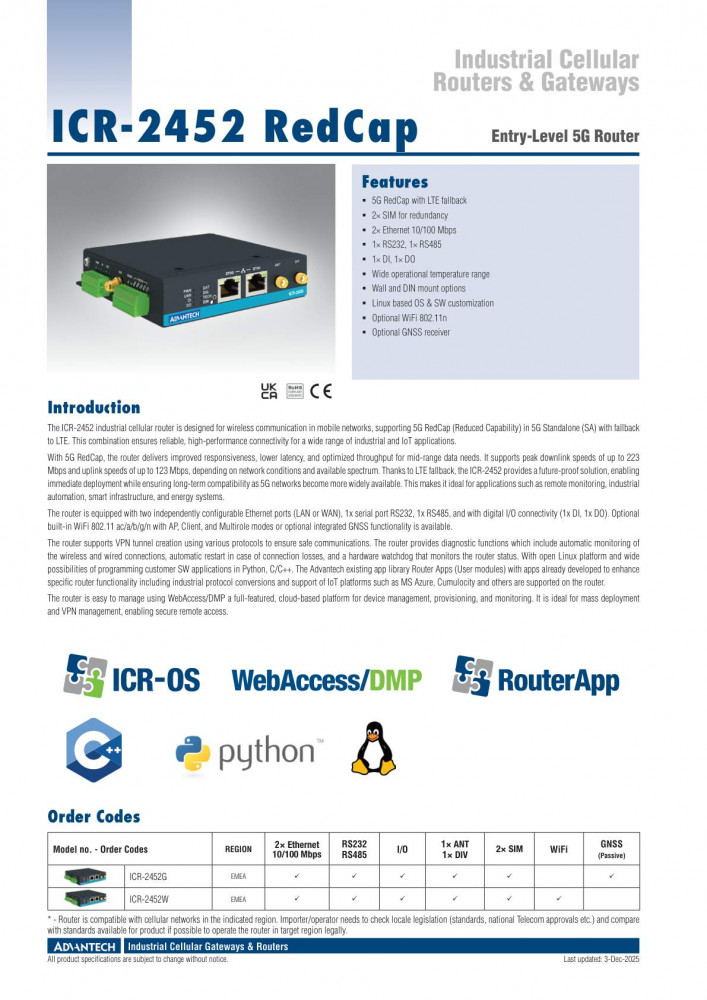 ICR-2452 technical document page 1