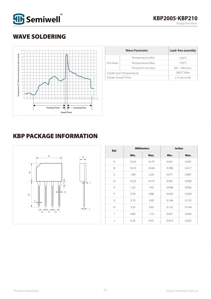 KBP2005 technical datasheet page 3