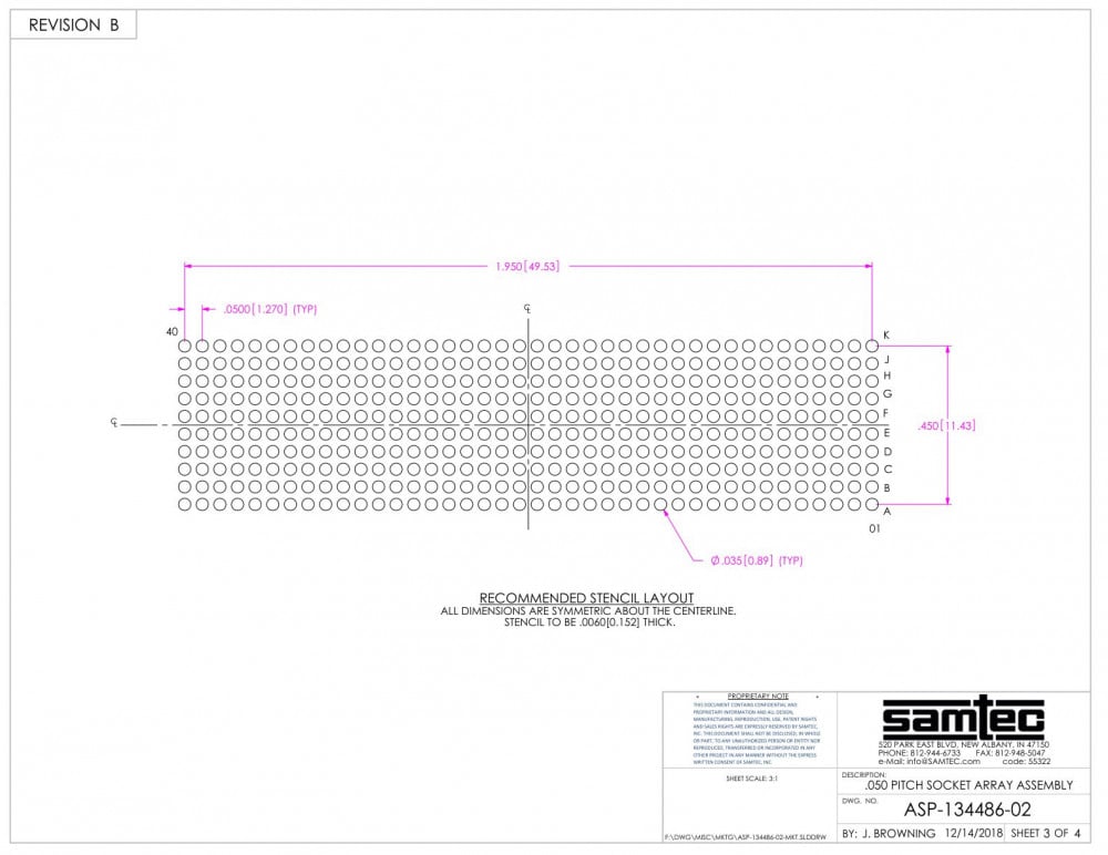 ASP-134486-02 recommended stencil layout