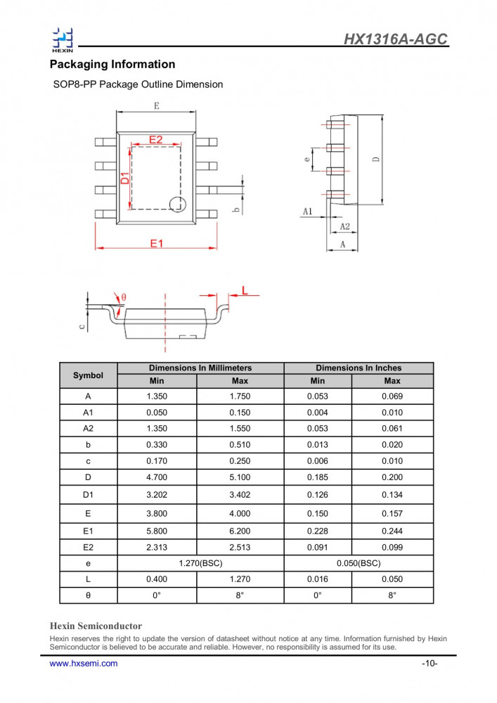 HX1316A-AGC datasheet page 10