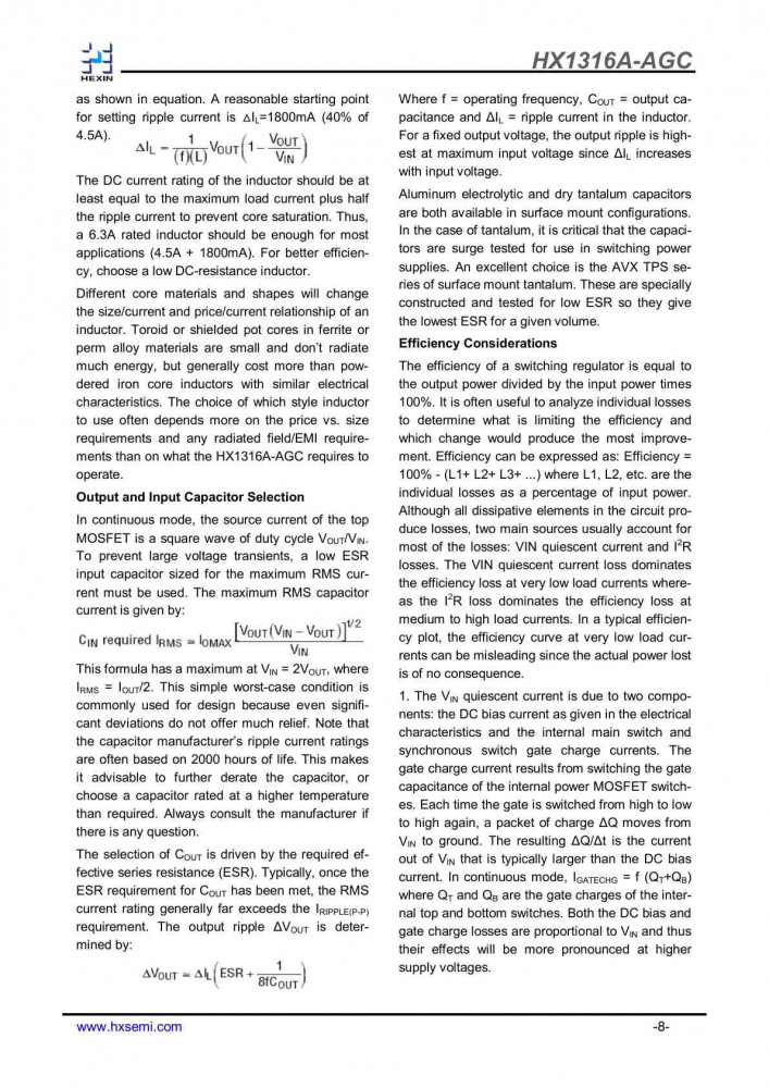 HX1316A-AGC datasheet page 8