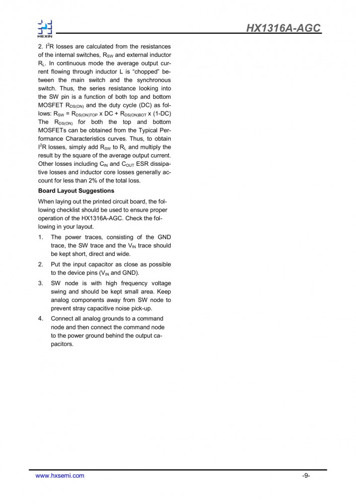 HX1316A-AGC datasheet page 9