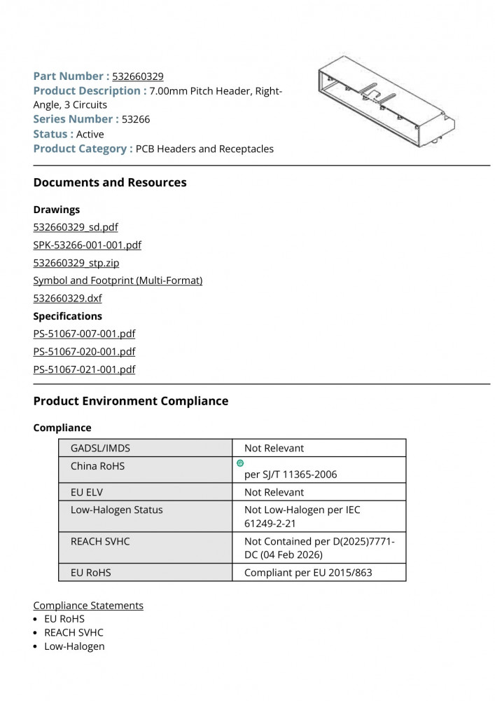 MOLEX 532660329 product document page 1