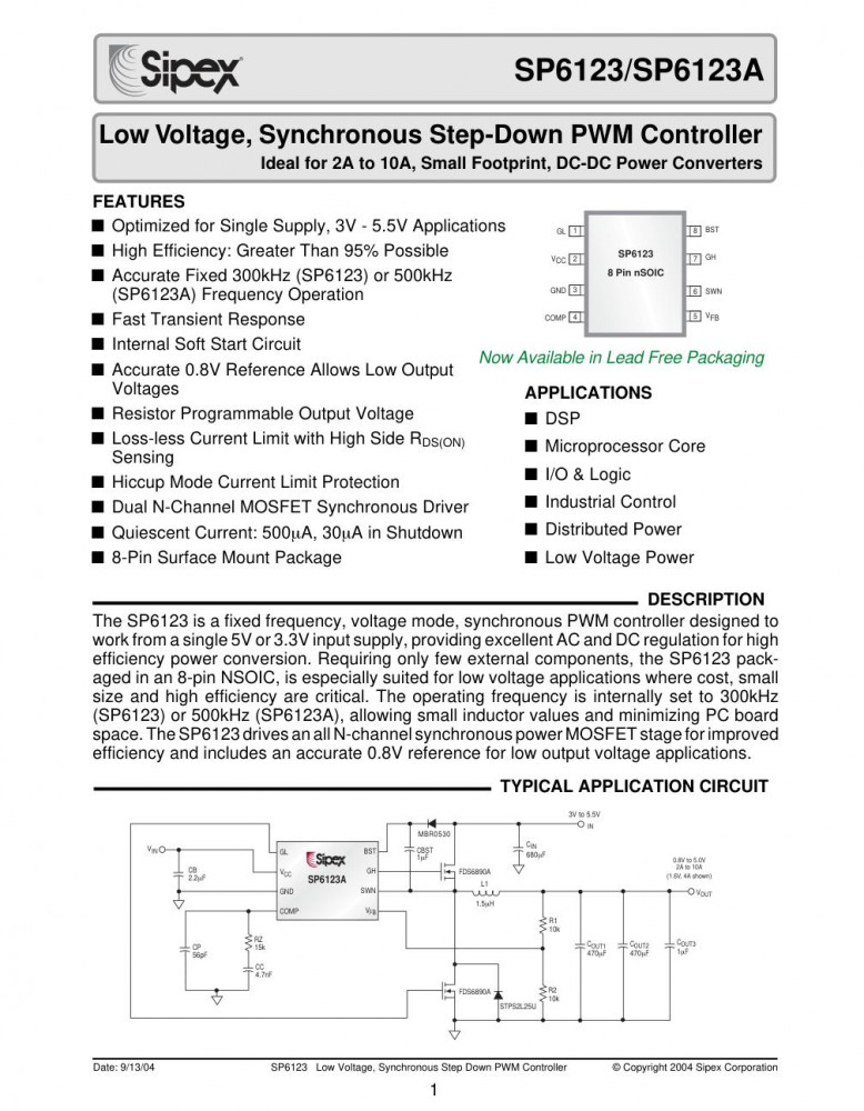 SP6123 document page 1