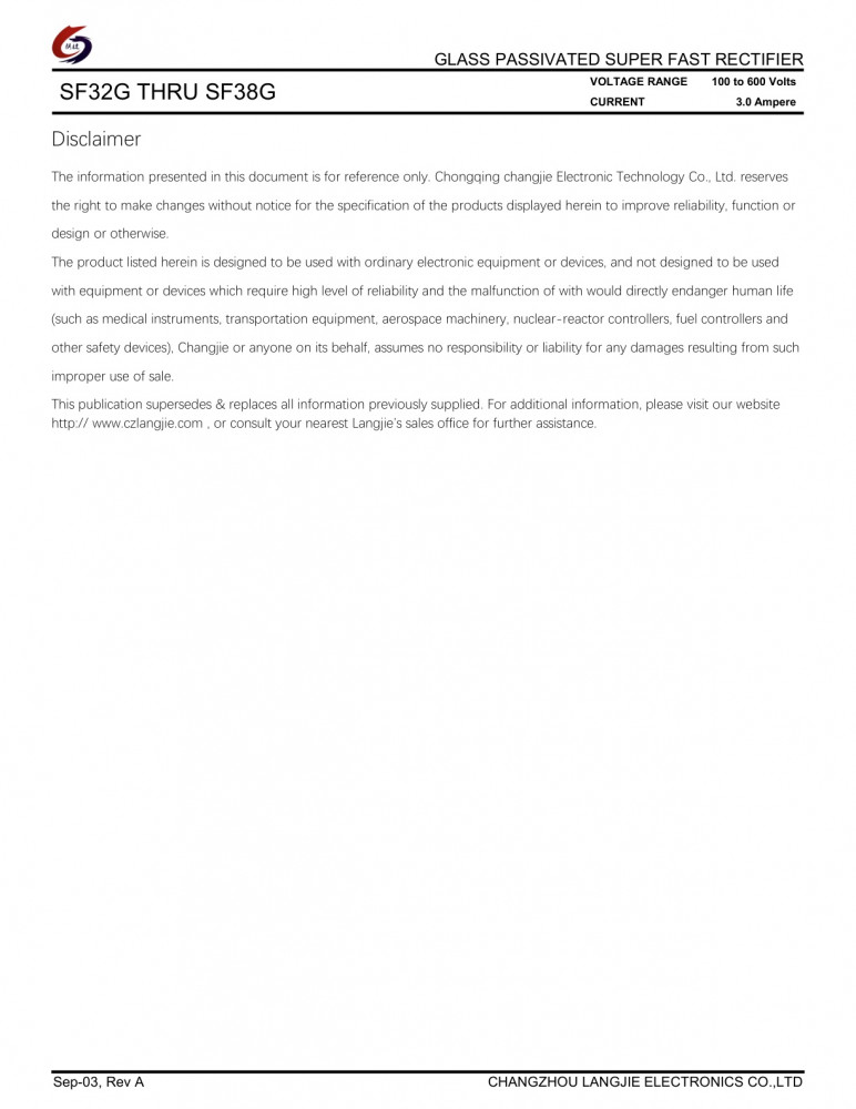 SF38G datasheet page 5