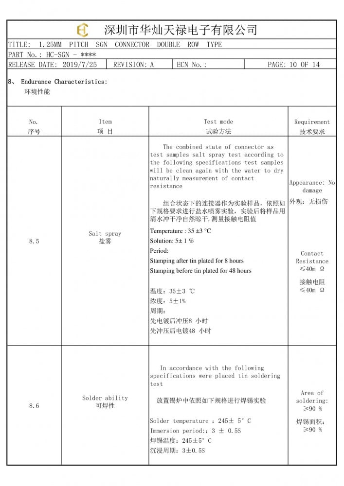 HC-SGN-T-05 specification page 10