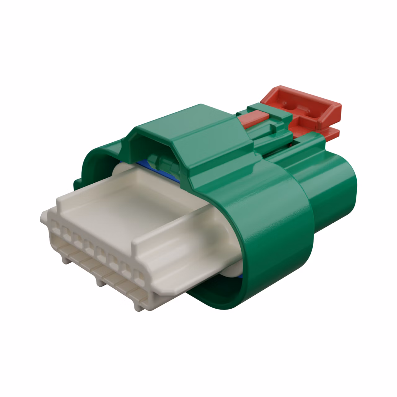 Squba Sealed Receptacle Assembly with CPA, 1.80mm Pitch, Single Row, 8 Circuits, Green for sale