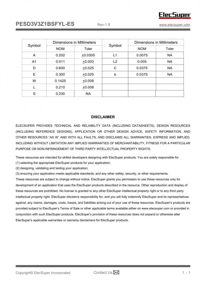 PESD3V3Z1BSFYL-ES datasheet page 7