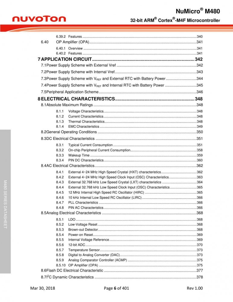 M480 datasheet page 6