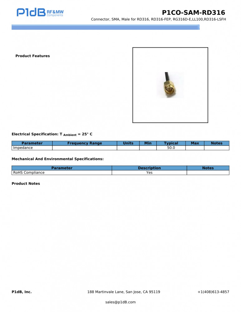 P1CO-SAM-RD316 product documentation preview