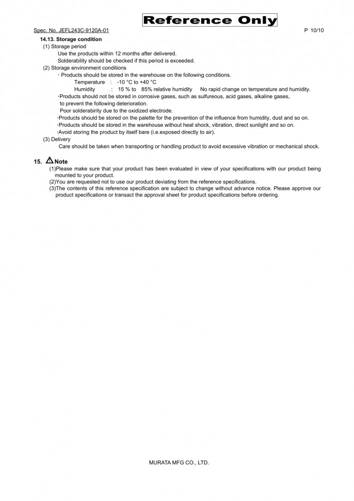 DLW5BTH101TQ2L specification page 10