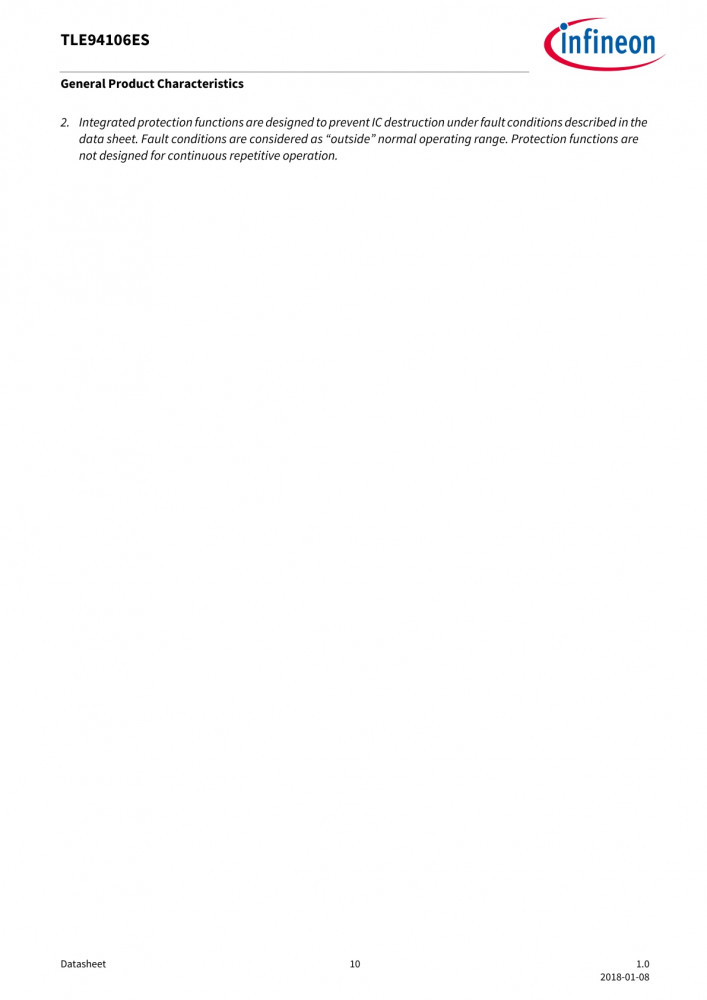 TLE94106ES datasheet page 10