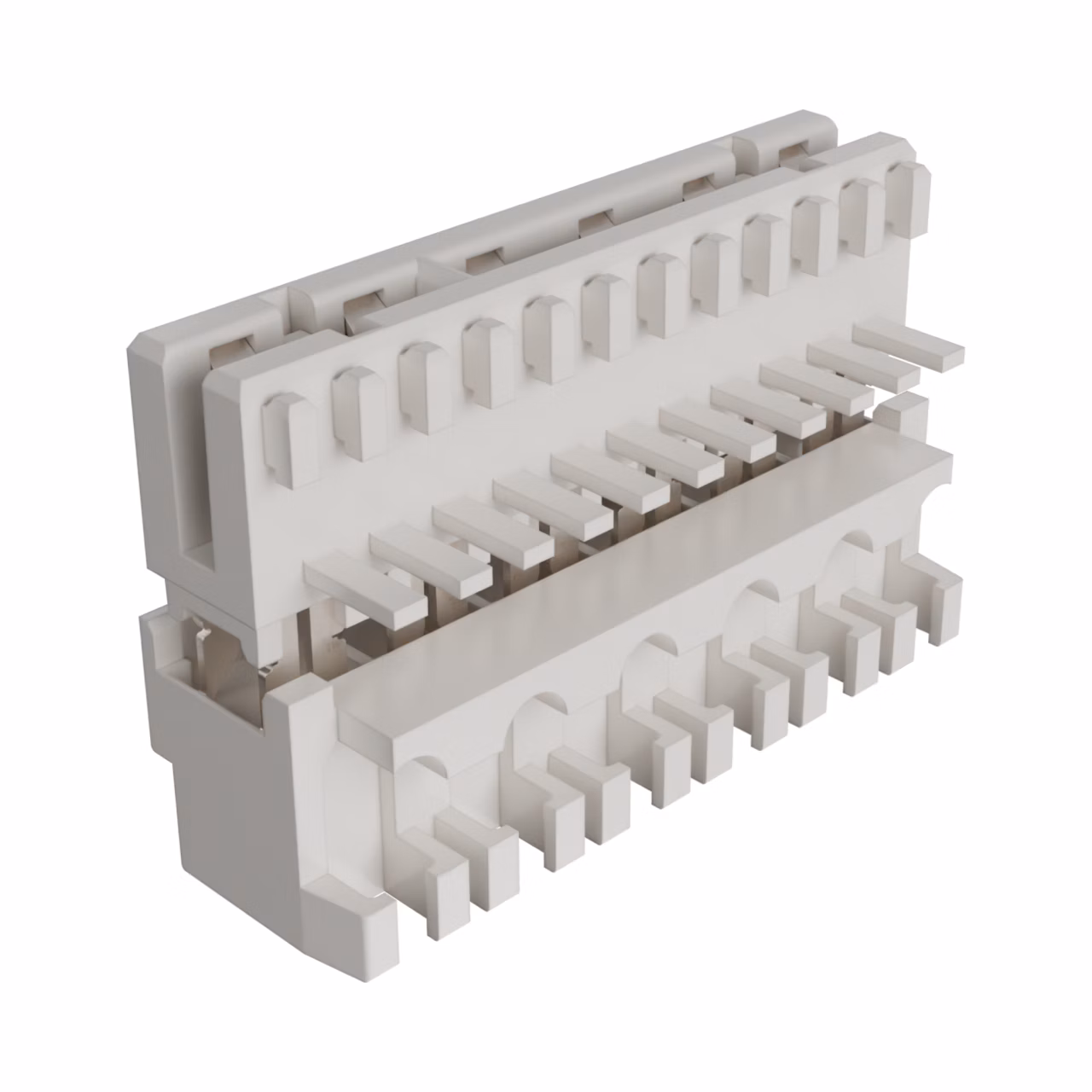 Appli-Mate RAST Power IDT Housing, 5.00mm Pitch, Direct/Indirect, Female, 3 Circuits, Fully Coded, Polarizing Rib Between Circuits 1 and 2, Open End Walls, Red Color Stripe