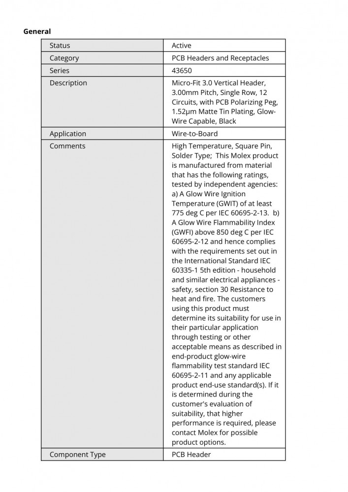Product document image 2 for MOLEX 436501227