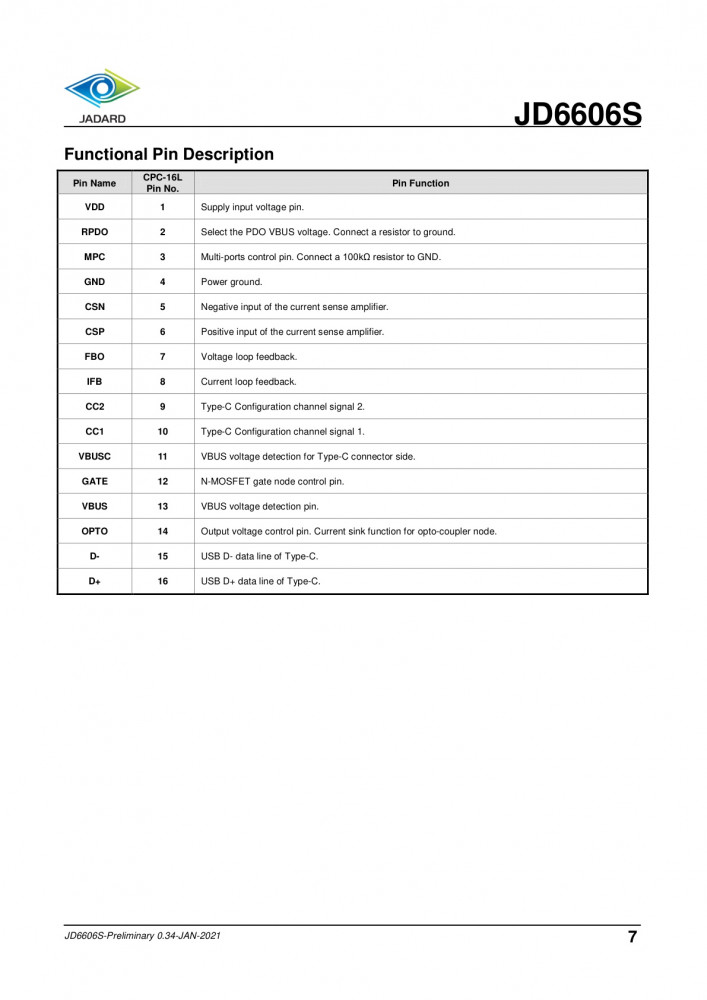 JD6606SP5 datasheet page 7