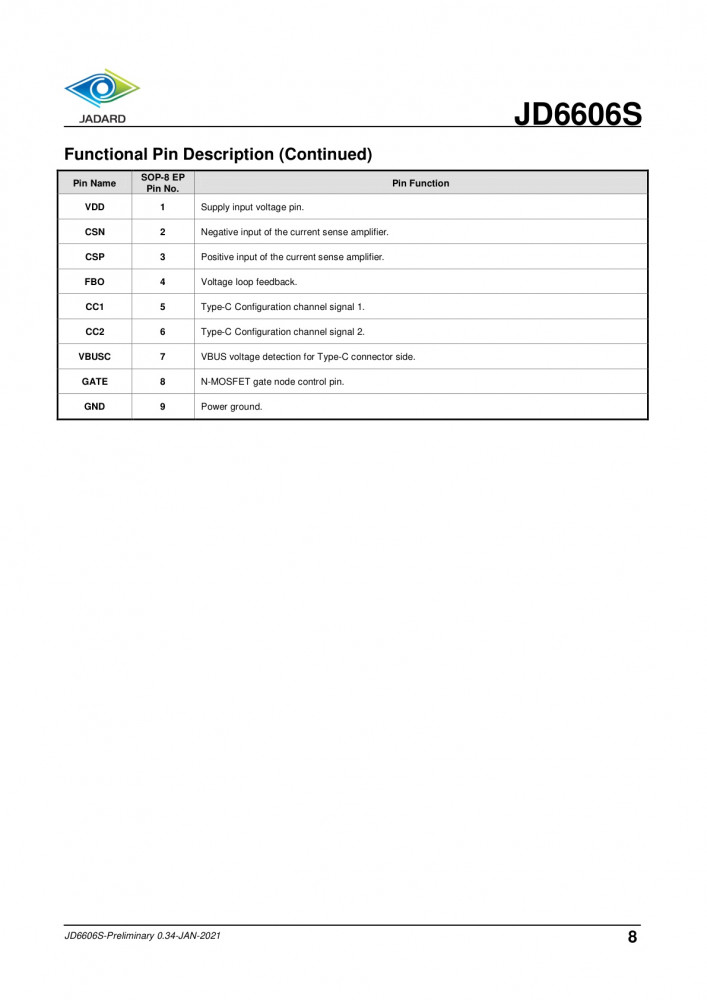 JD6606SP5 datasheet page 8