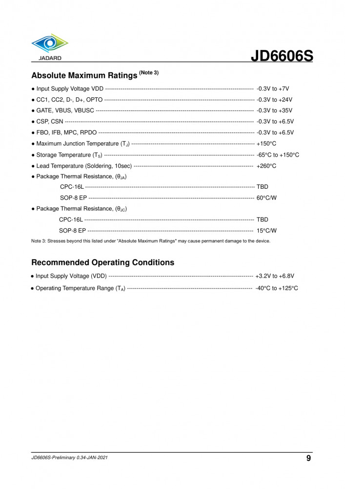 JD6606SP5 datasheet page 9