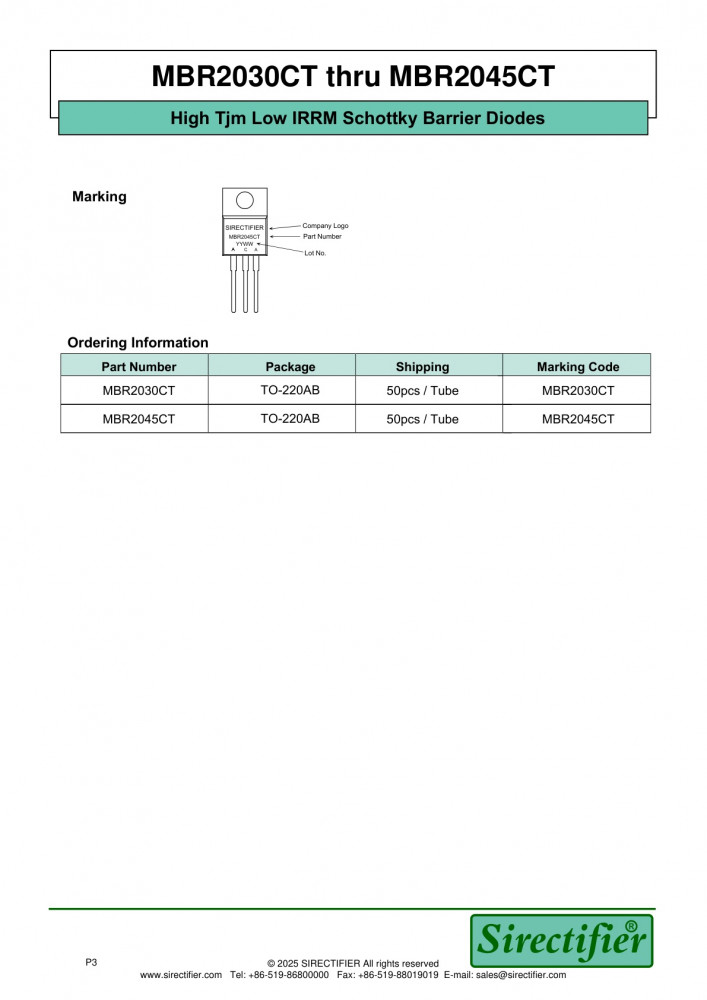 MBR2040CT datasheet page 3