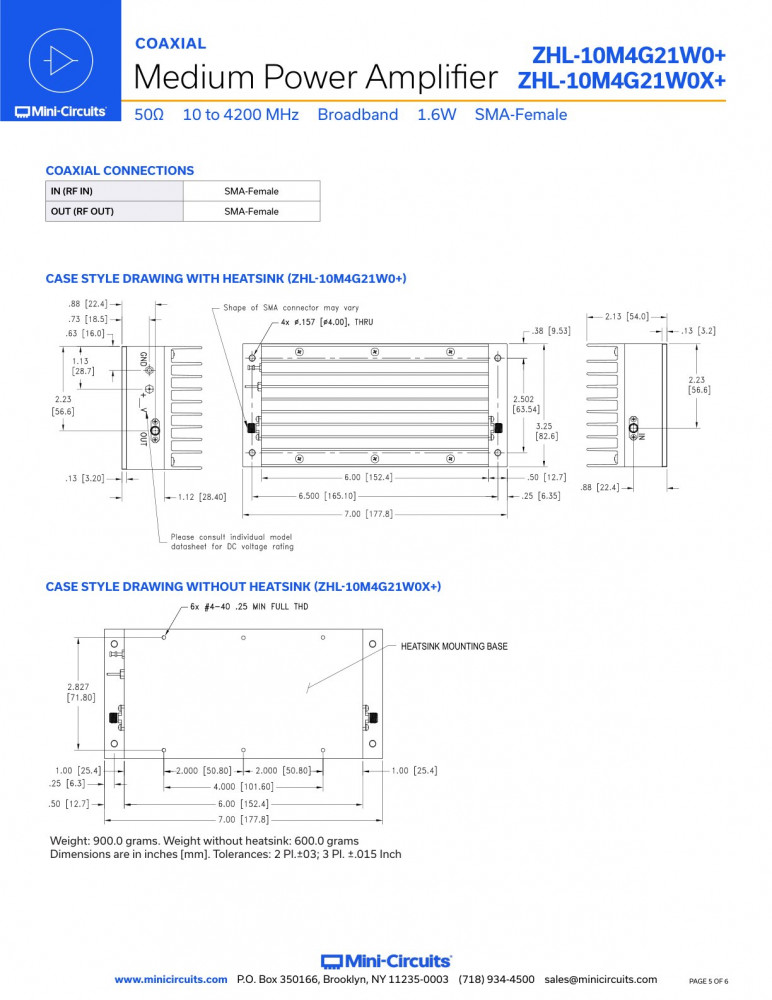 ZHL-10M4G21W0+ datasheet page 5