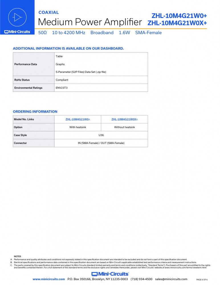 ZHL-10M4G21W0+ datasheet page 6