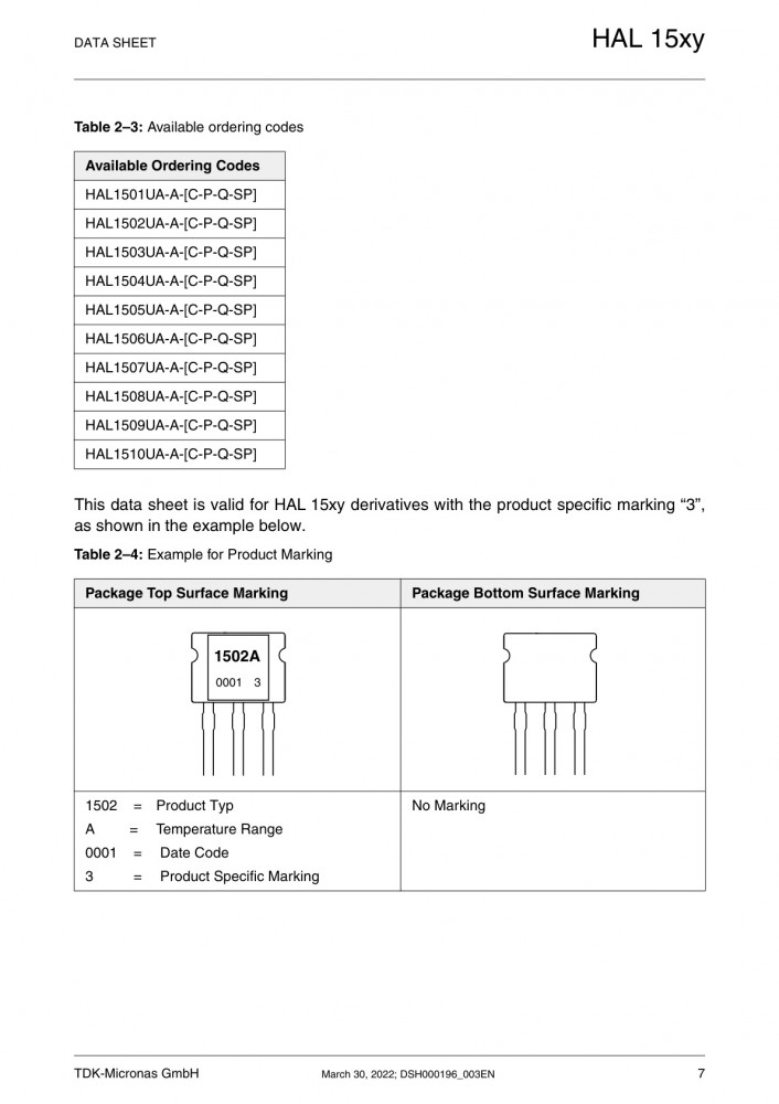 HAL 15xy datasheet page 7