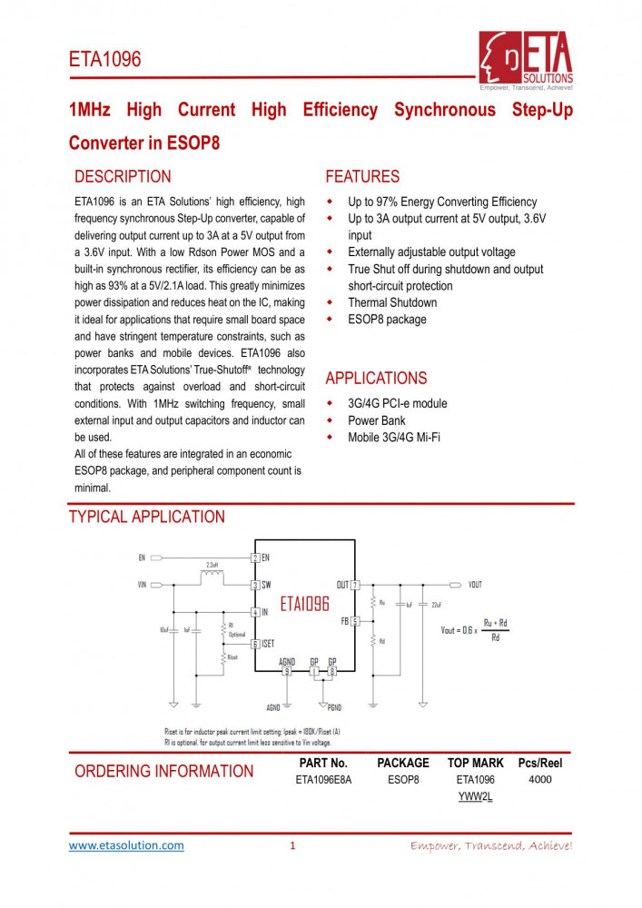 ETA1096E8A datasheet page 1