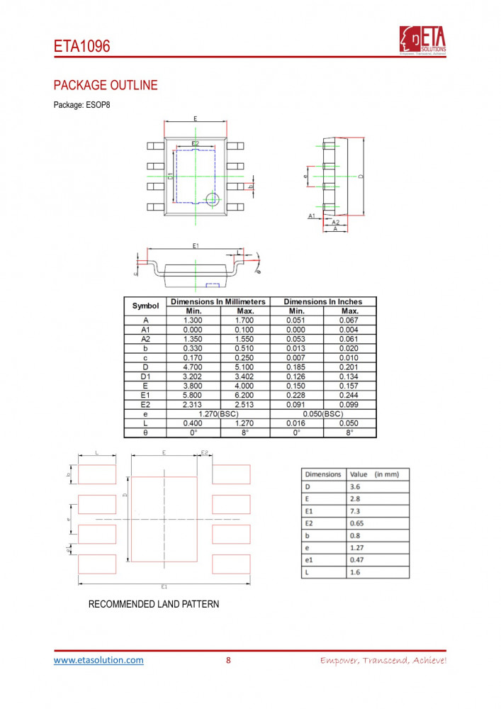 ETA1096E8A datasheet page 8